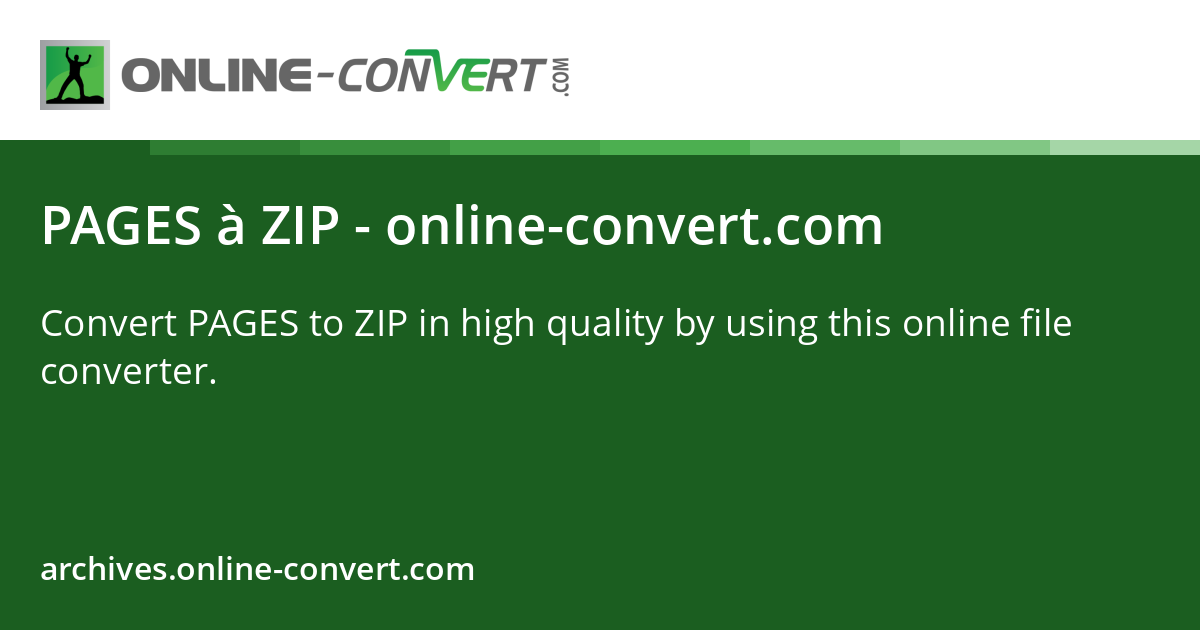 PAGES à ZIP - online-convert.com