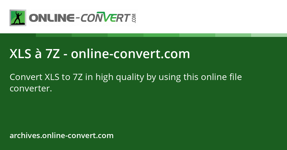 XLS à 7Z - online-convert.com